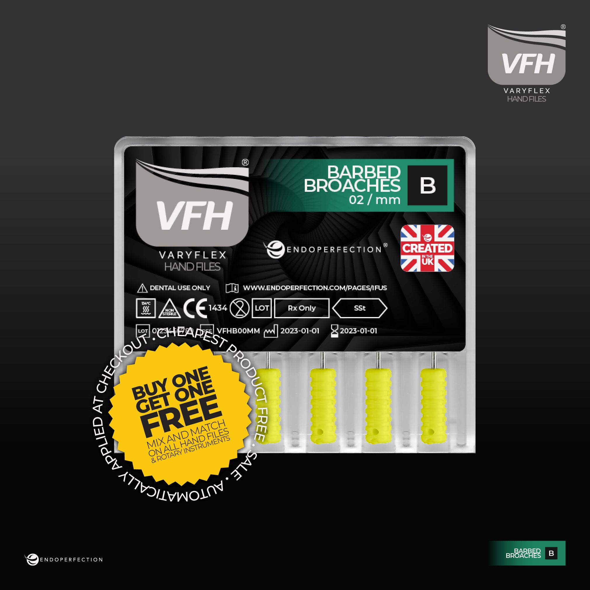 Barbed Broaches | VaryFlex SSt Non-Sterile Hand File | Endoperfection