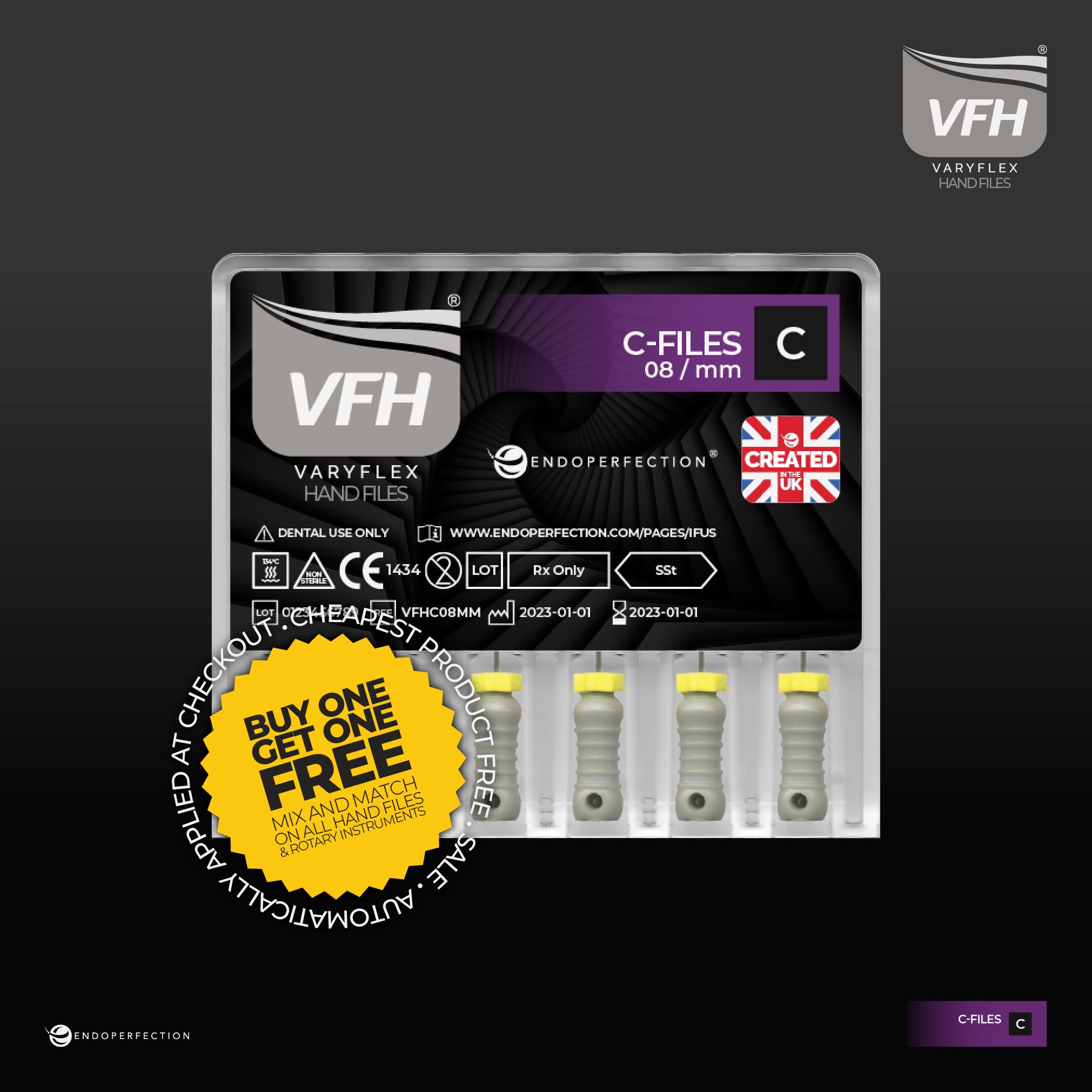 C-Files | VaryFlex SSt Non-Sterile Hand File | Endoperfection