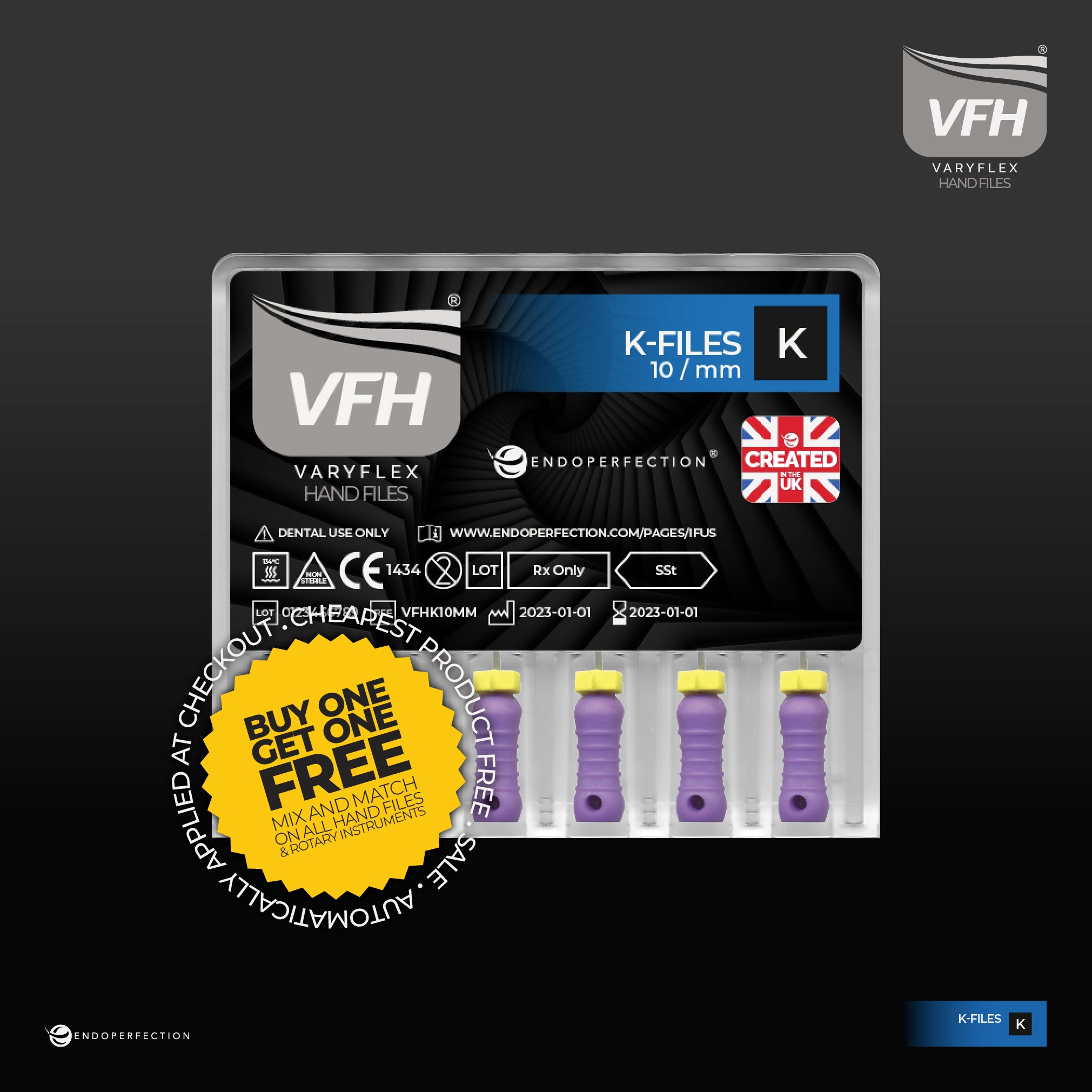 K-Files | VaryFlex SSt Non-Sterile Hand File | Endoperfection